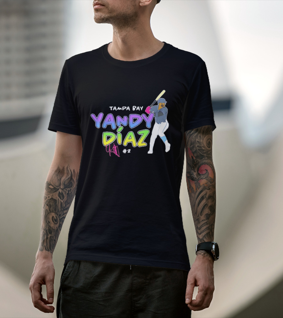 Tampa Bay Yandy Díaz #2 Baseball Player T-Shirt