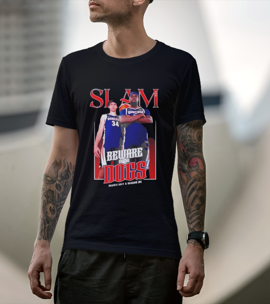 Slam Gonzaga Basketball Beware Of The Dogs Braden Huff Graham Ike T-Shirt