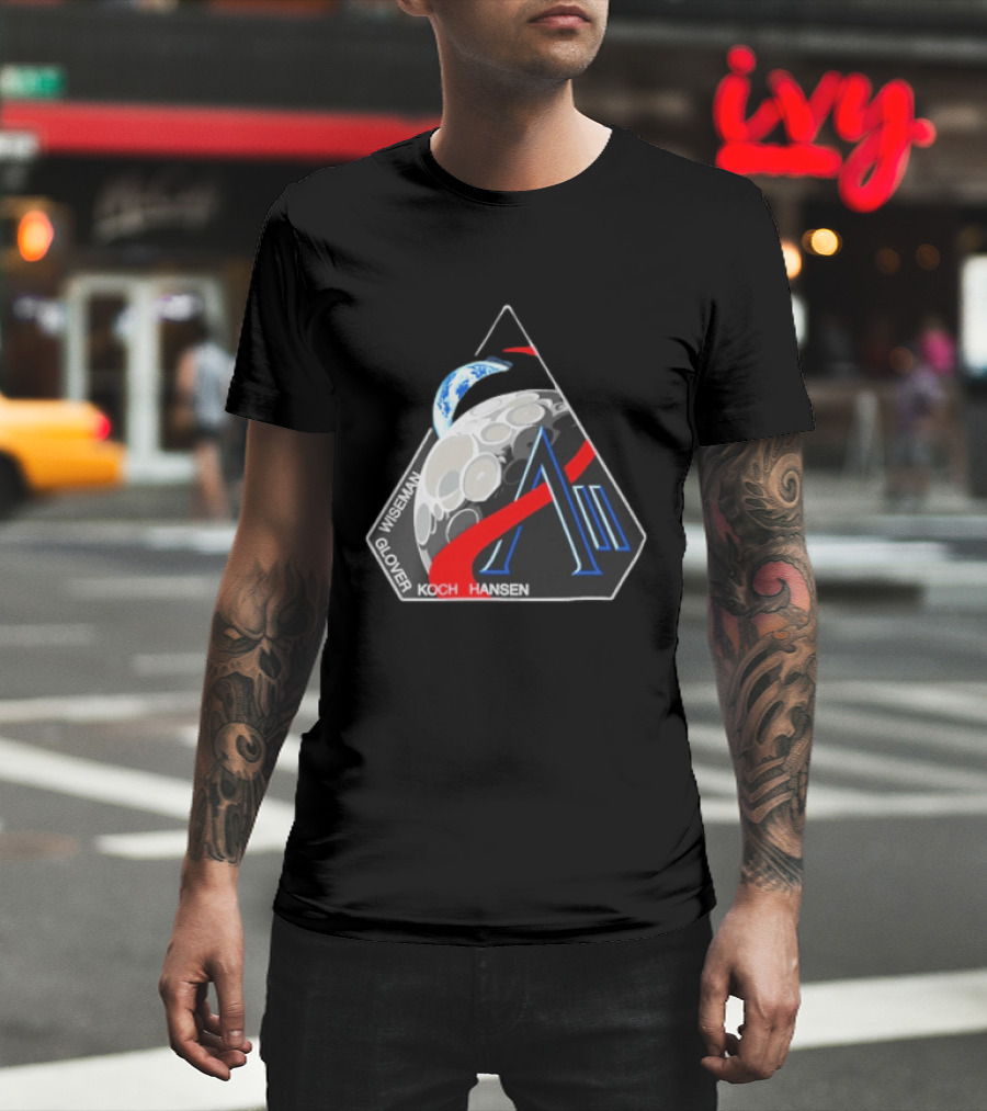 NASA Artemis 2 Mission Wiseman Glover Koch Hansen Moon Earth T-Shirt