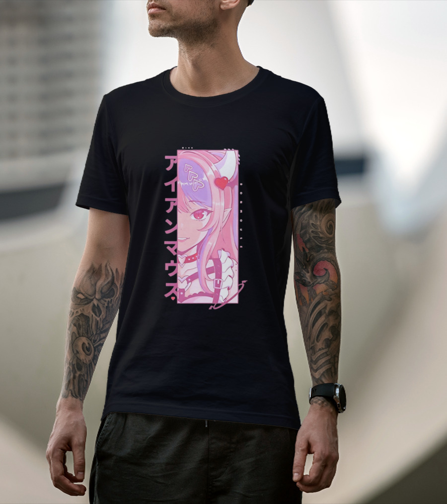 Ironmouse VTuber Kawaii Anime Katakana Panel T-Shirt