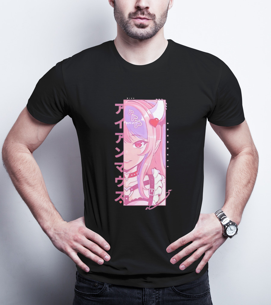 Ironmouse VTuber Kawaii Anime Katakana Panel T-Shirt