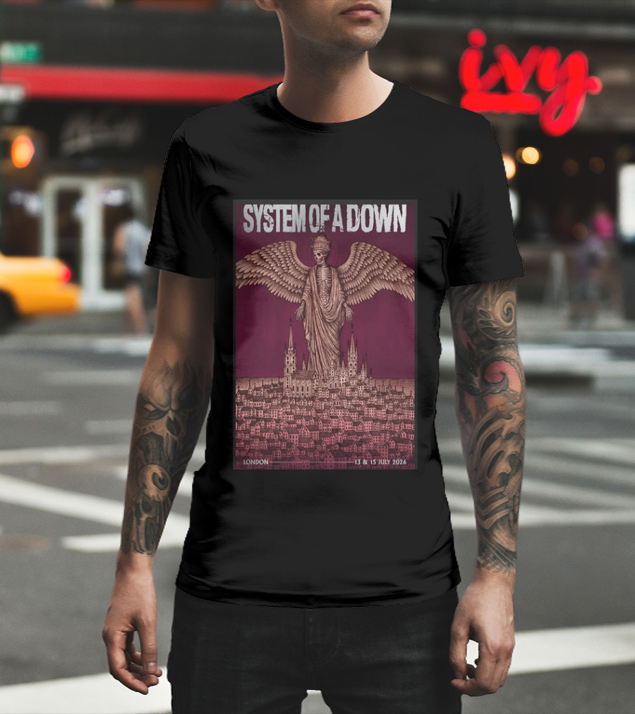 System Of A Down London Concert July 13 15 2026 Angel T-Shirt