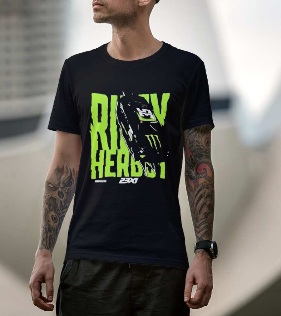 Riley Herbst 2023 23XI NASCAR Monster Energy Racing 98 T-Shirt