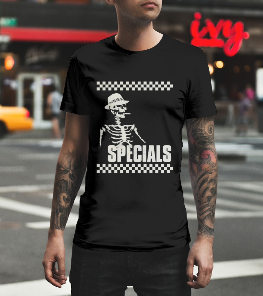 The Specials Skeleton Ska Band 2 Tone Distressed T-Shirt