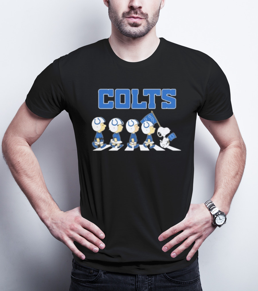 Peanuts Characters March Abbey Road Indianapolis Colts T-Shirt