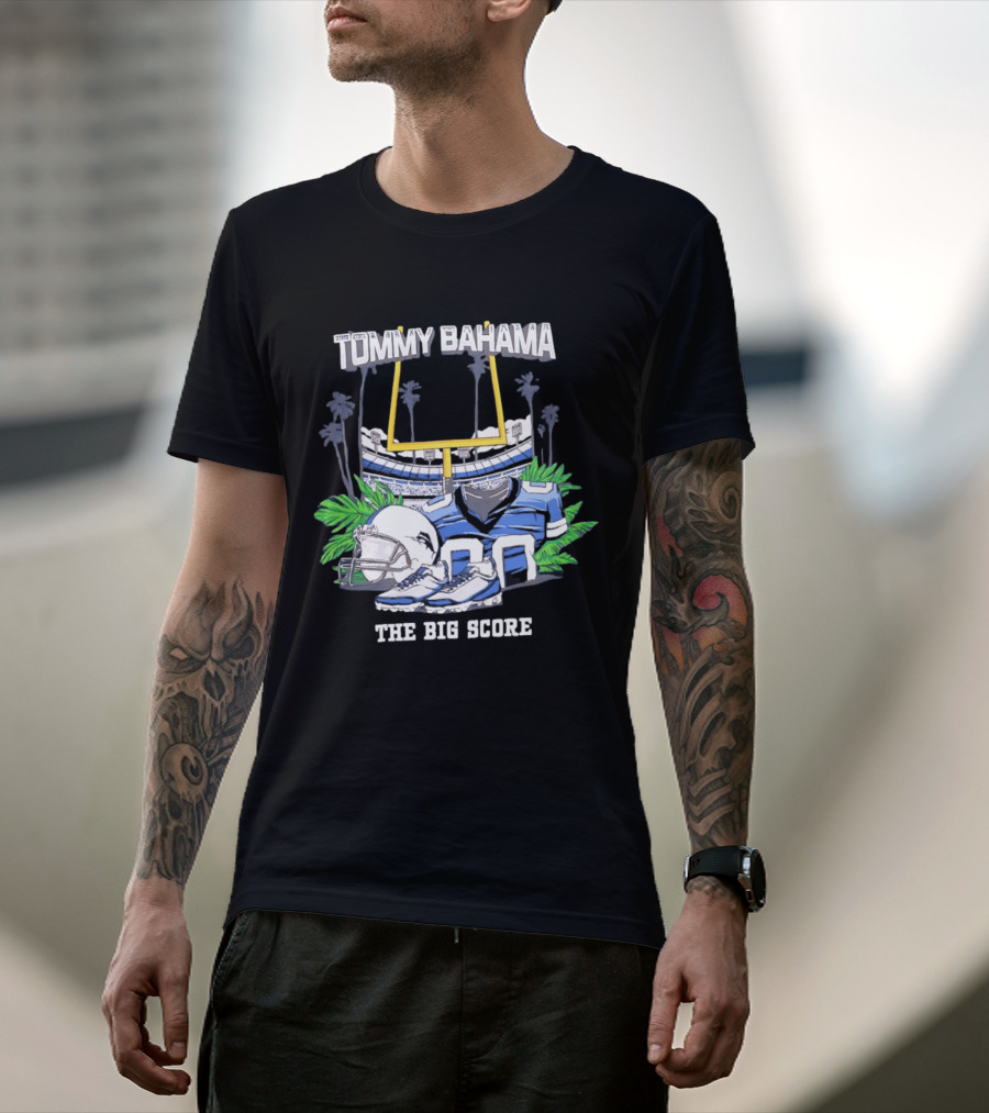 Tommy Bahama The Big Score Football Stadium Jersey And Gear T-Shirt