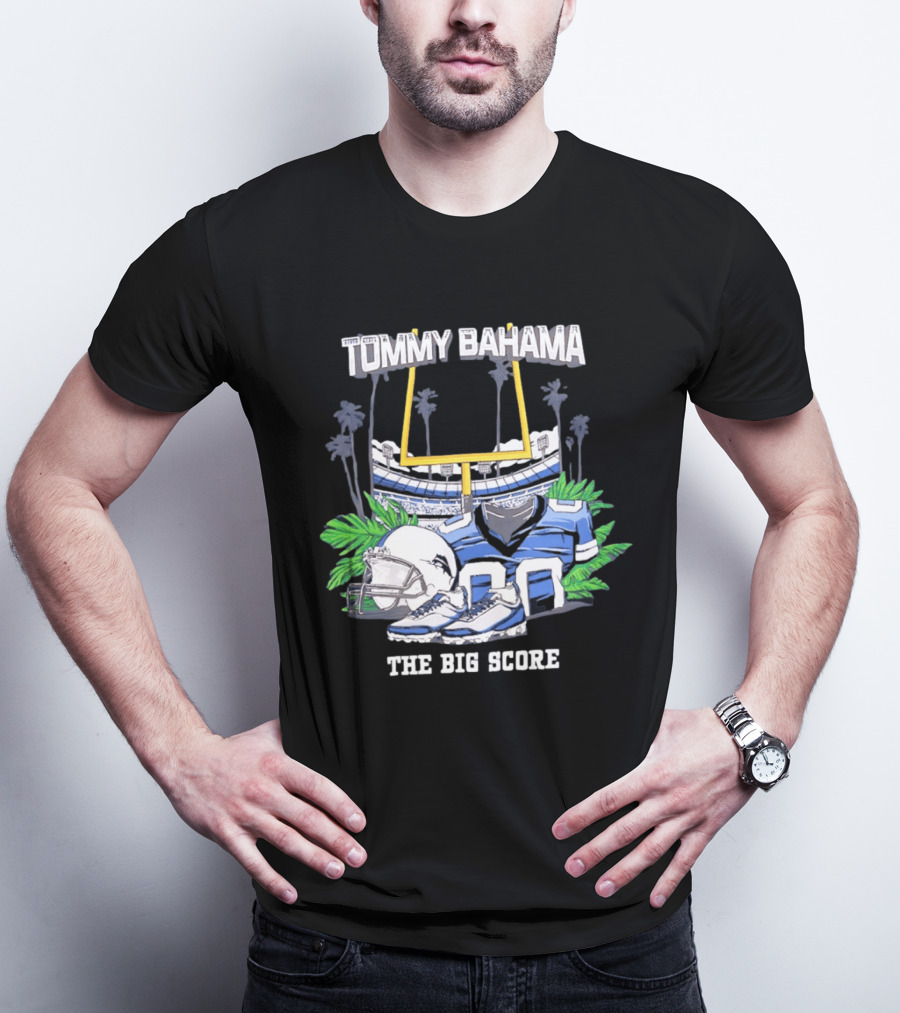 Tommy Bahama The Big Score Football Stadium Jersey And Gear T-Shirt