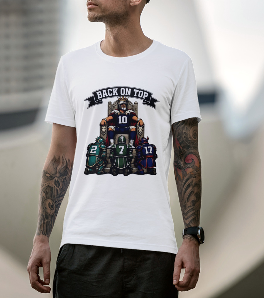 Back On Top Football Jersey Number 10 Quarterback With Throne And Rivals T-Shirt