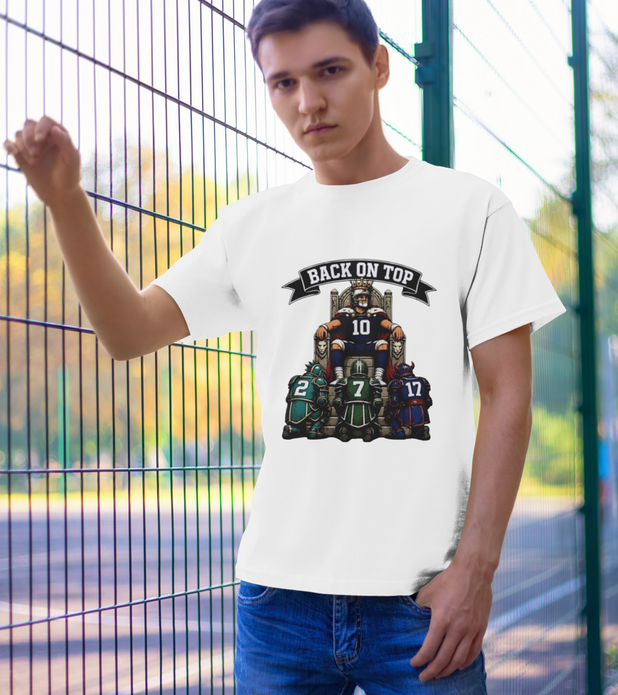 Back On Top Football Jersey Number 10 Quarterback With Throne And Rivals T-Shirt