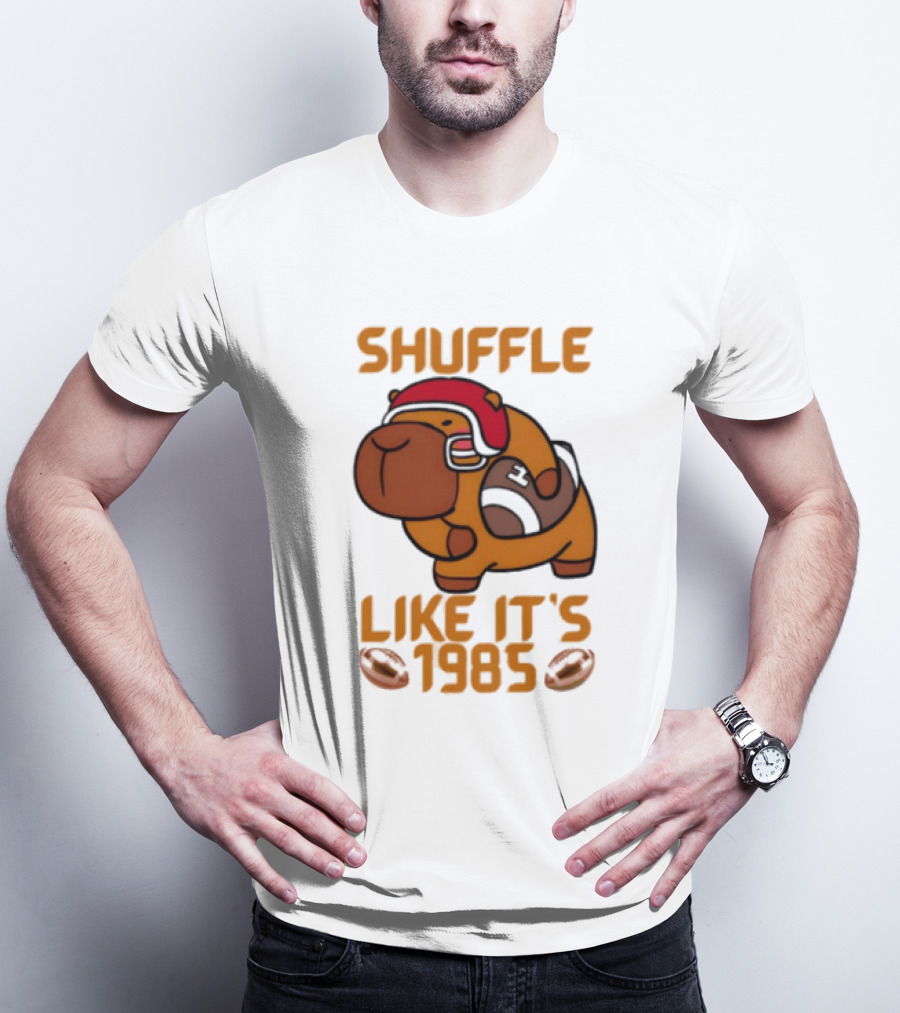 Shuffle Like It's 1985 Capybara With Headphones T-Shirt