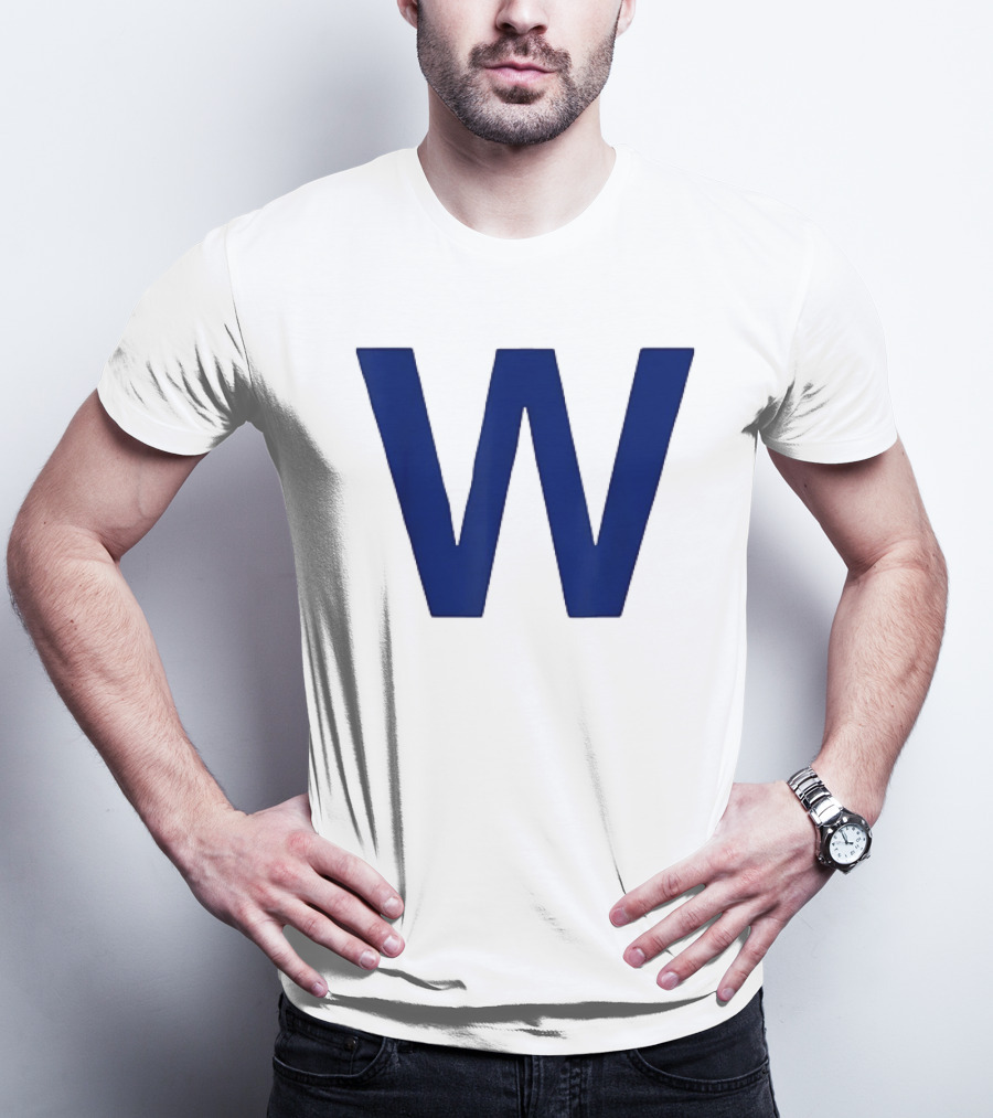 Chicago Cubs Blue W Baseball Team Victory T-Shirt