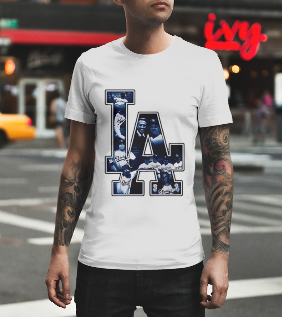 Los Angeles Dodgers Legends LA MLB Baseball Team Vintage Photography T-Shirt