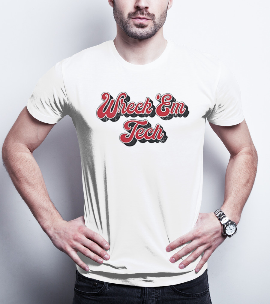 Wreck Em Tech Classic Texas Tech 70s Script T-Shirt