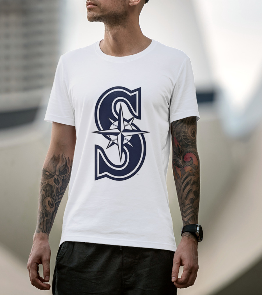 Seattle Mariners Tridents Up Compass Rose Iconography T-Shirt