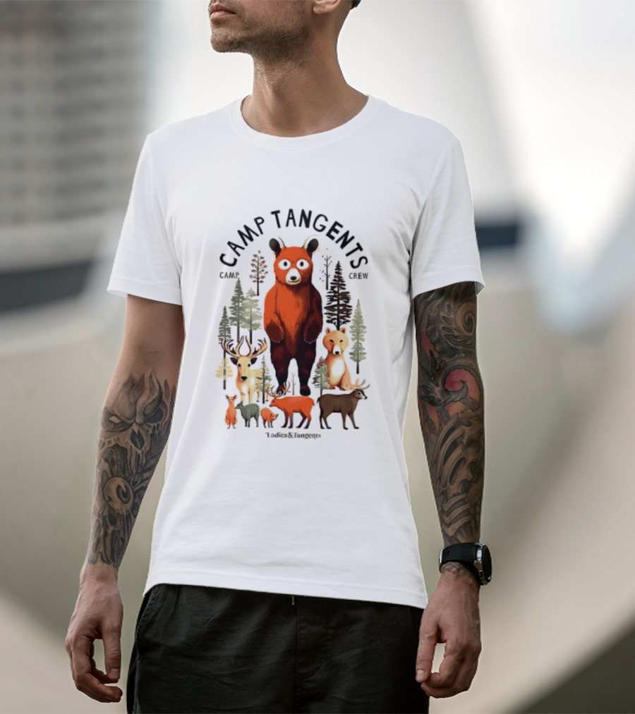 Camp Tangents Bear Crew Wildlife Forest Animals T-Shirt