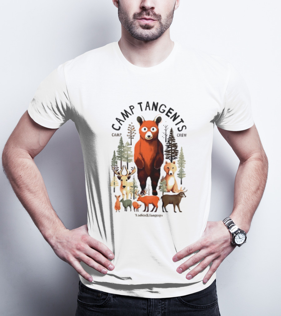 Camp Tangents Bear Crew Wildlife Forest Animals T-Shirt