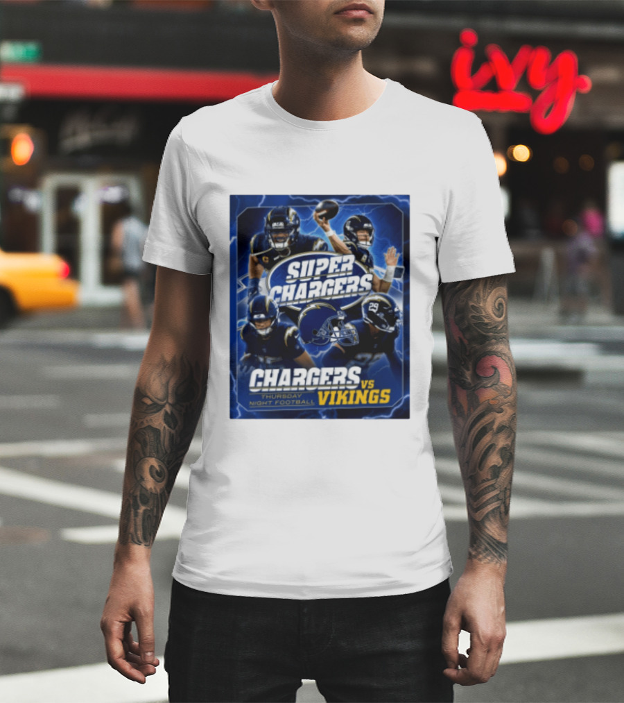 Super Chargers Vs Vikings Thursday Night Football 2025 T-Shirt