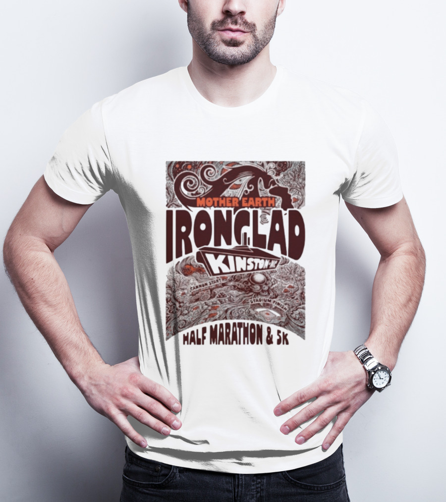 Mother Earth Ironclad Kinston Half Marathon 5K Cannon Start Stadium Finish T-Shirt