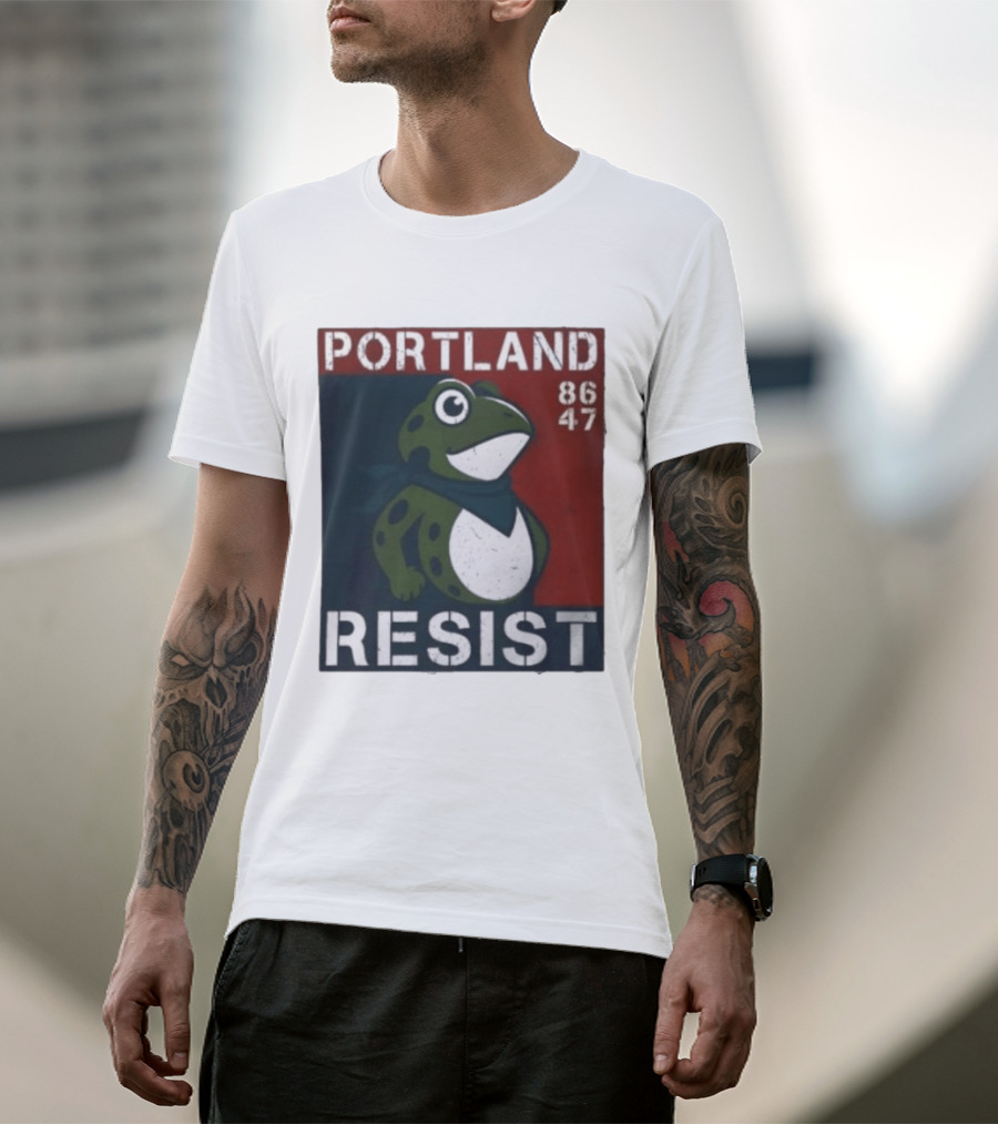 Portland Resist Frog 86 47 Protect The Frogs Trending Men T-Shirt