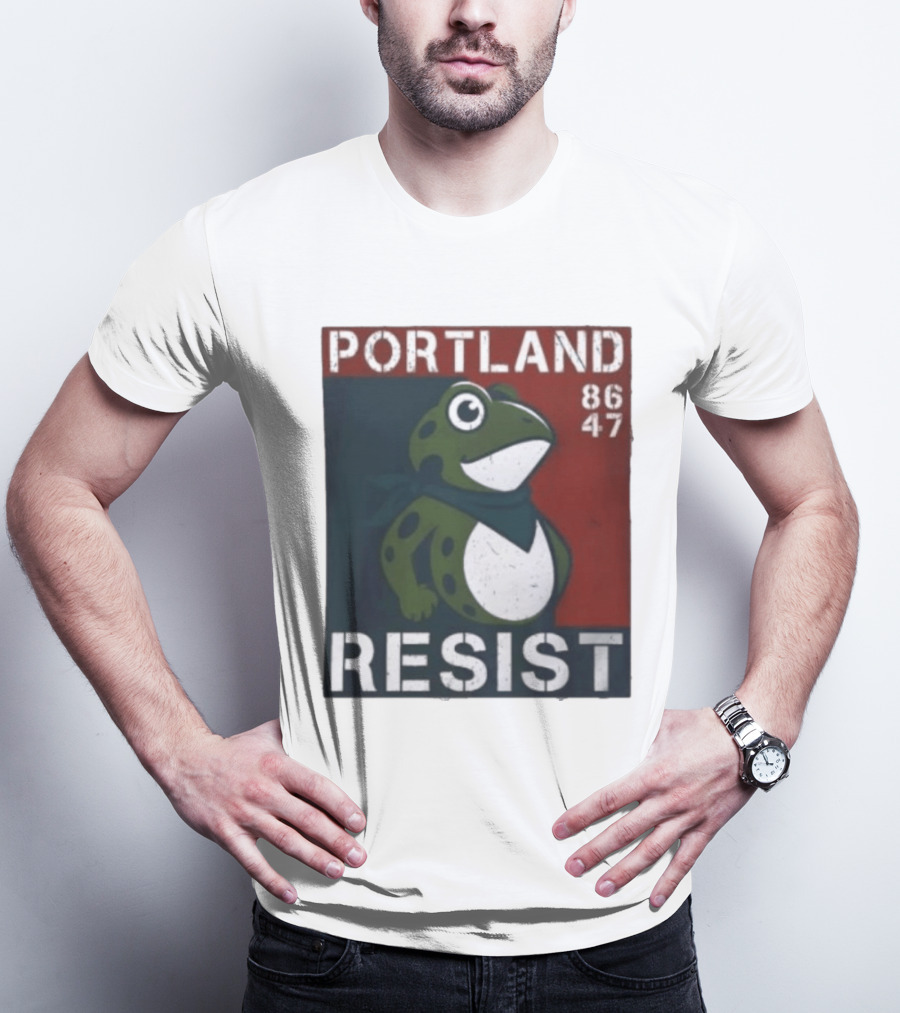 Portland Resist Frog 86 47 Protect The Frogs Trending Men T-Shirt