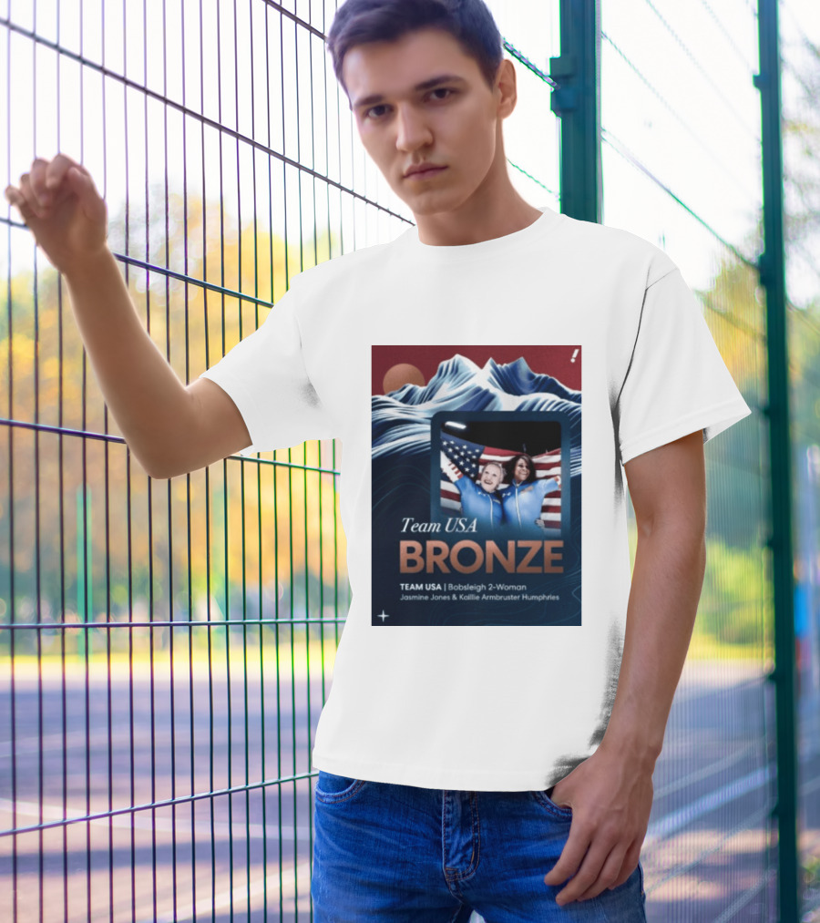 Team USA Bronze Bobsleigh 2 Woman Jasmine Jones Kaillie Armbruster Humphries T-Shirt