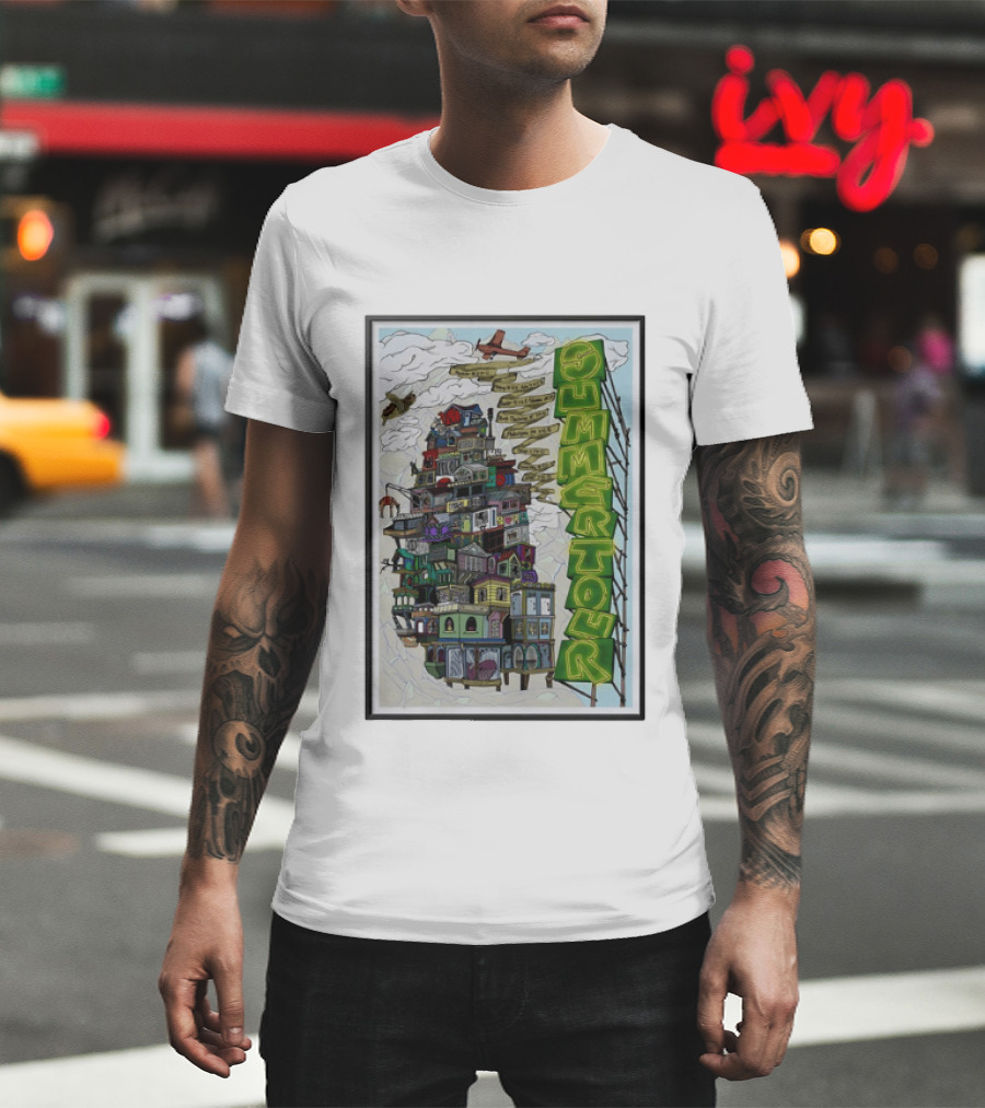 Phish Summer Tour 2025 With Signposts And Plane T-Shirt