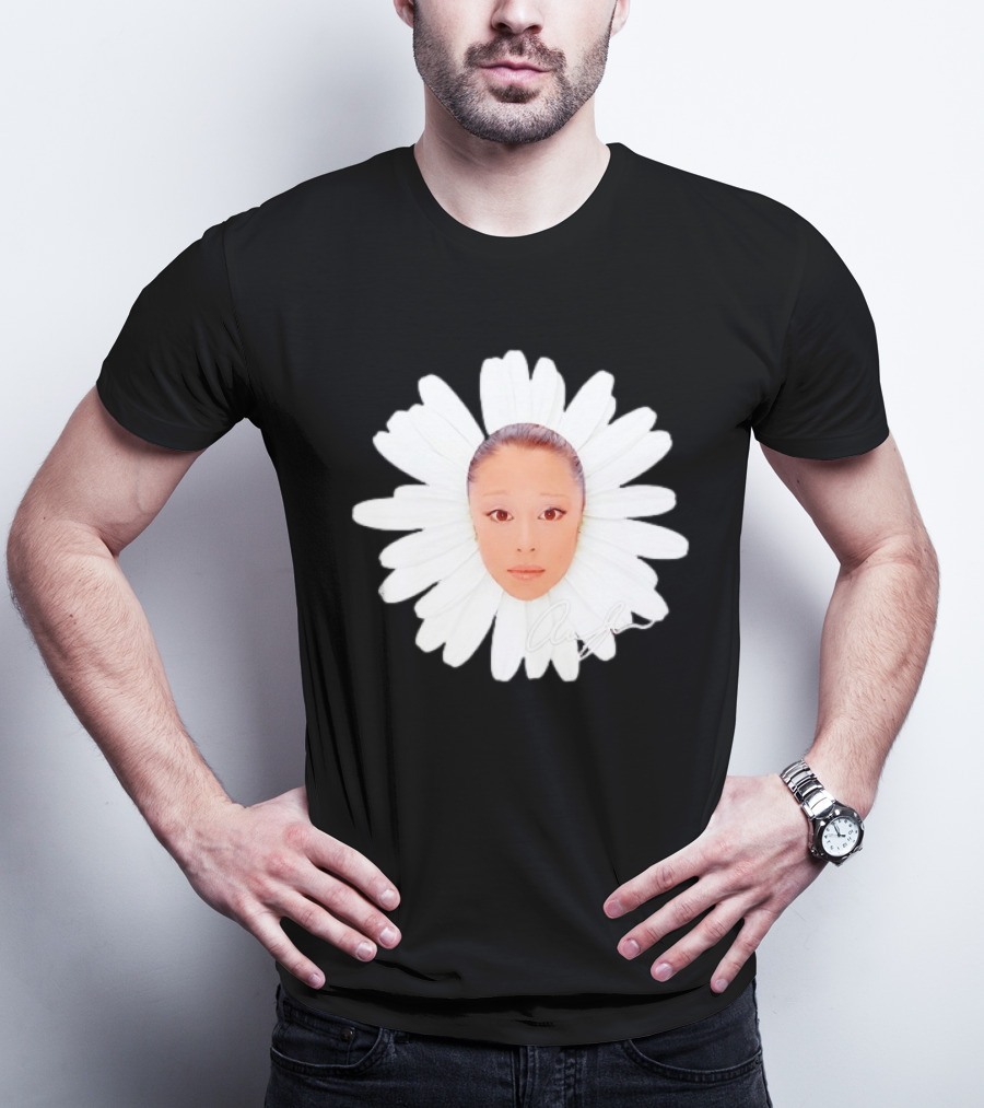 Ariana Grande Daisy Flower Face With Signature T-Shirt