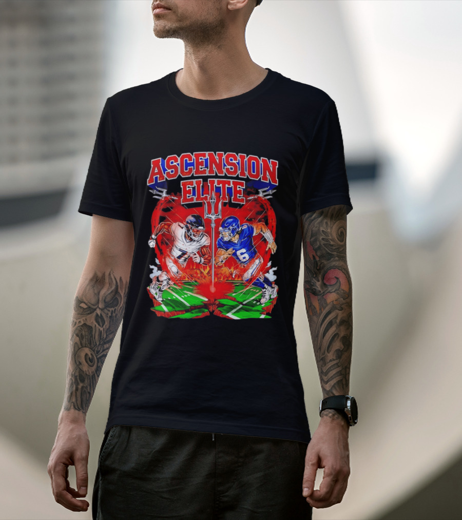 Ascension Elite Football Players Trident Fire Field Face Off T-Shirt