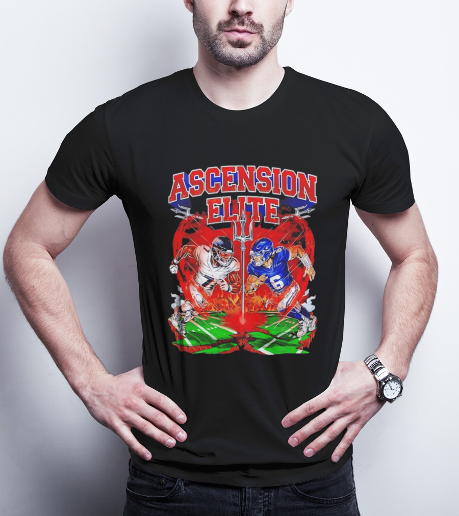 Ascension Elite Football Players Trident Fire Field Face Off T-Shirt