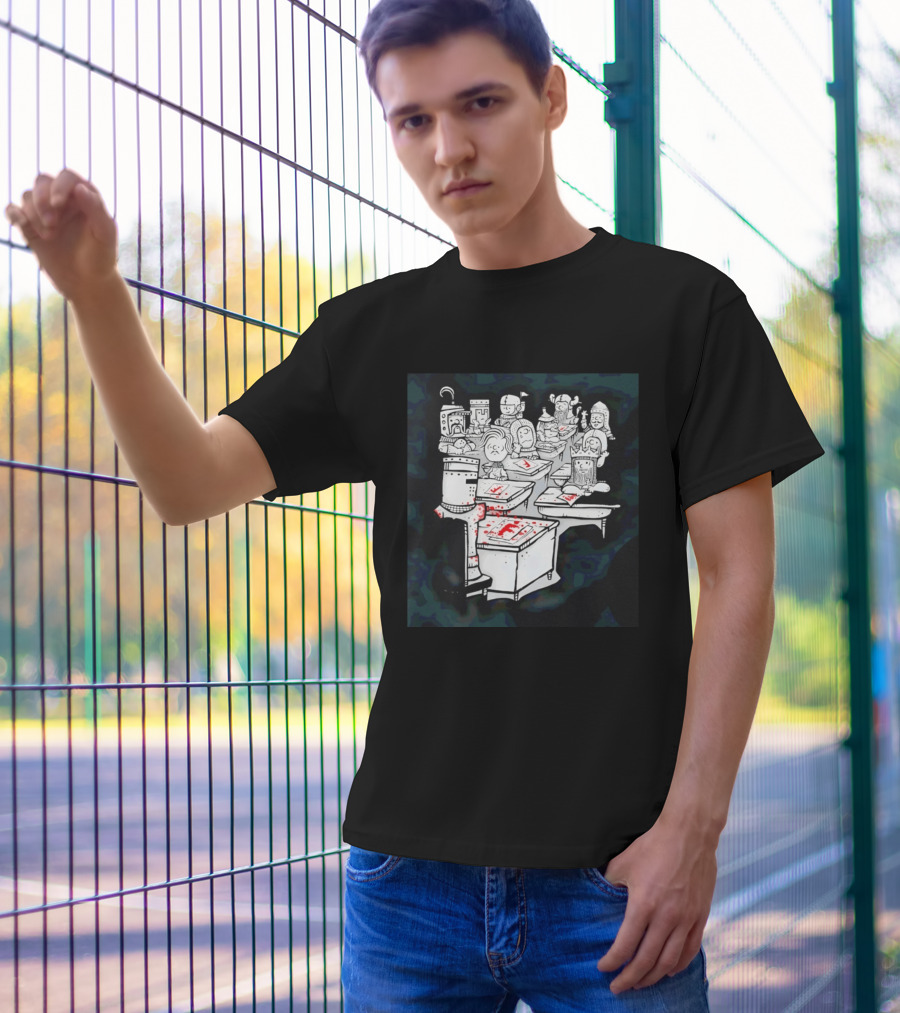 Bloody Knight Classroom Cartoon Failing Grade F T-Shirt