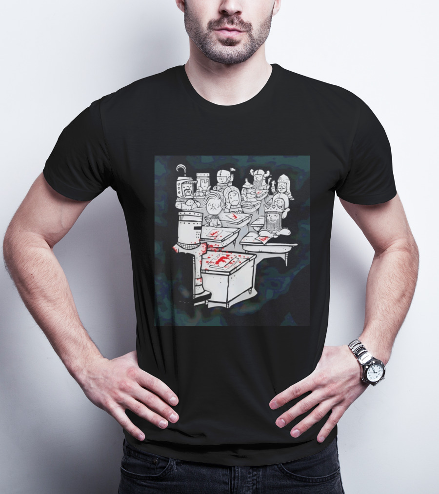 Bloody Knight Classroom Cartoon Failing Grade F T-Shirt