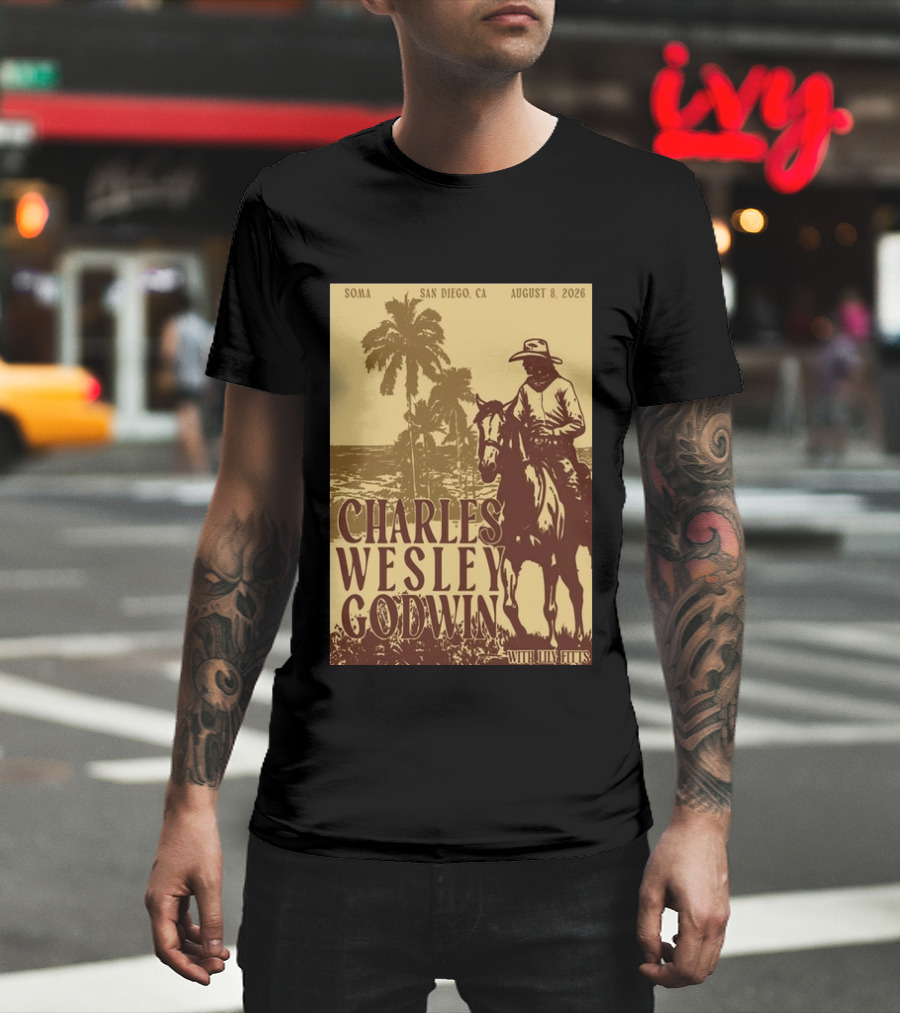 SOMA San Diego CA August 8 2026 Charles Wesley Godwin With Lilly Hiatt T-Shirt