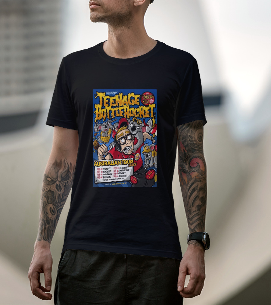 Teenage Bottle Rocket Australian Tour 2024 With Brendan Kelly Dates And Cities T-Shirt