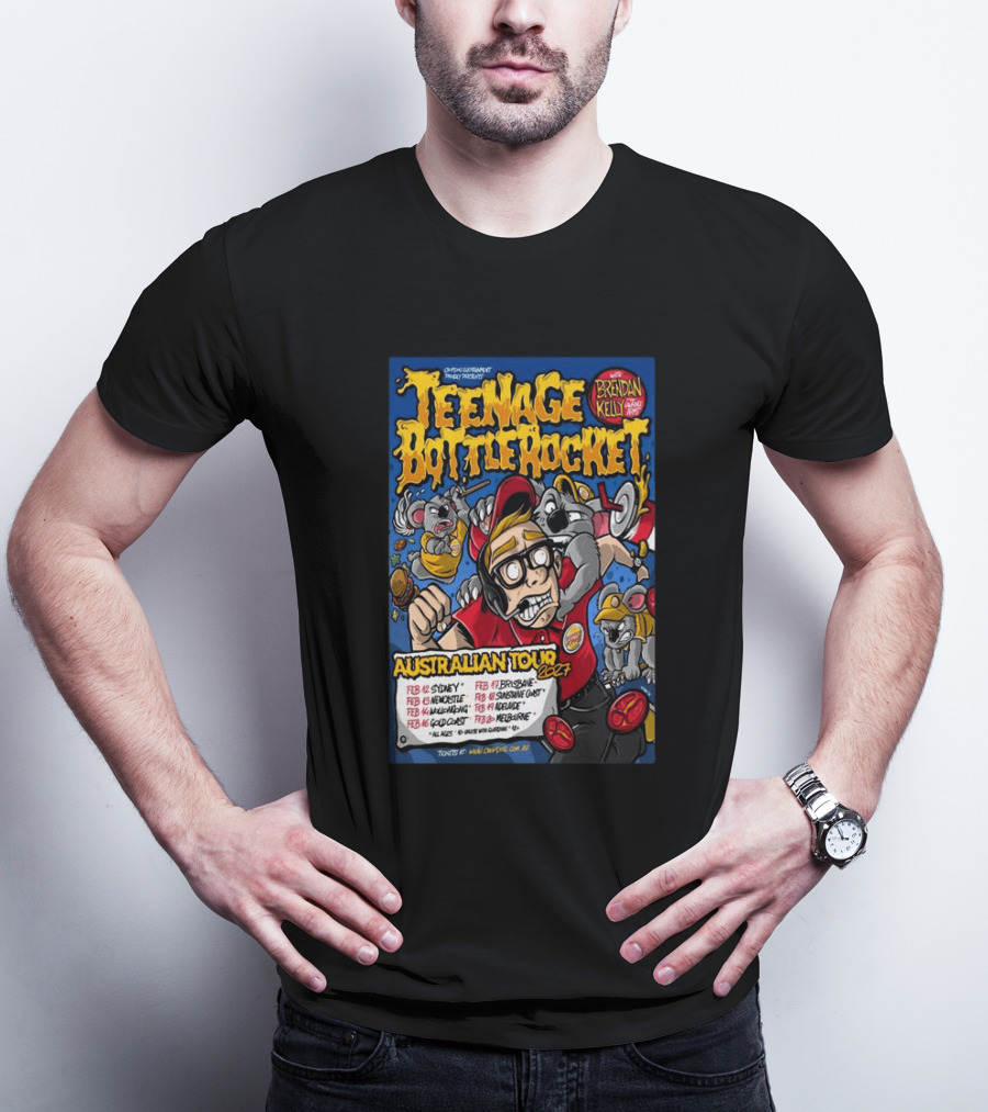 Teenage Bottle Rocket Australian Tour 2024 With Brendan Kelly Dates And Cities T-Shirt