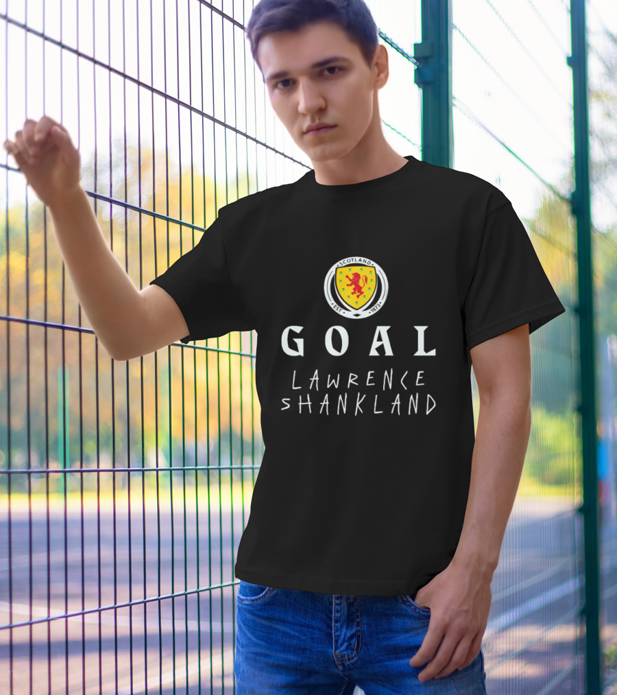 Goal Lawrence Shankland Scotland National Football Team Est 1873 Lion Crest T-Shirt