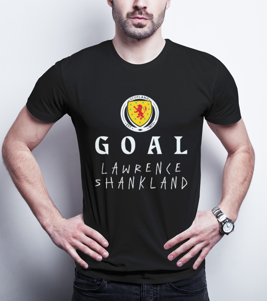 Goal Lawrence Shankland Scotland National Football Team Est 1873 Lion Crest T-Shirt