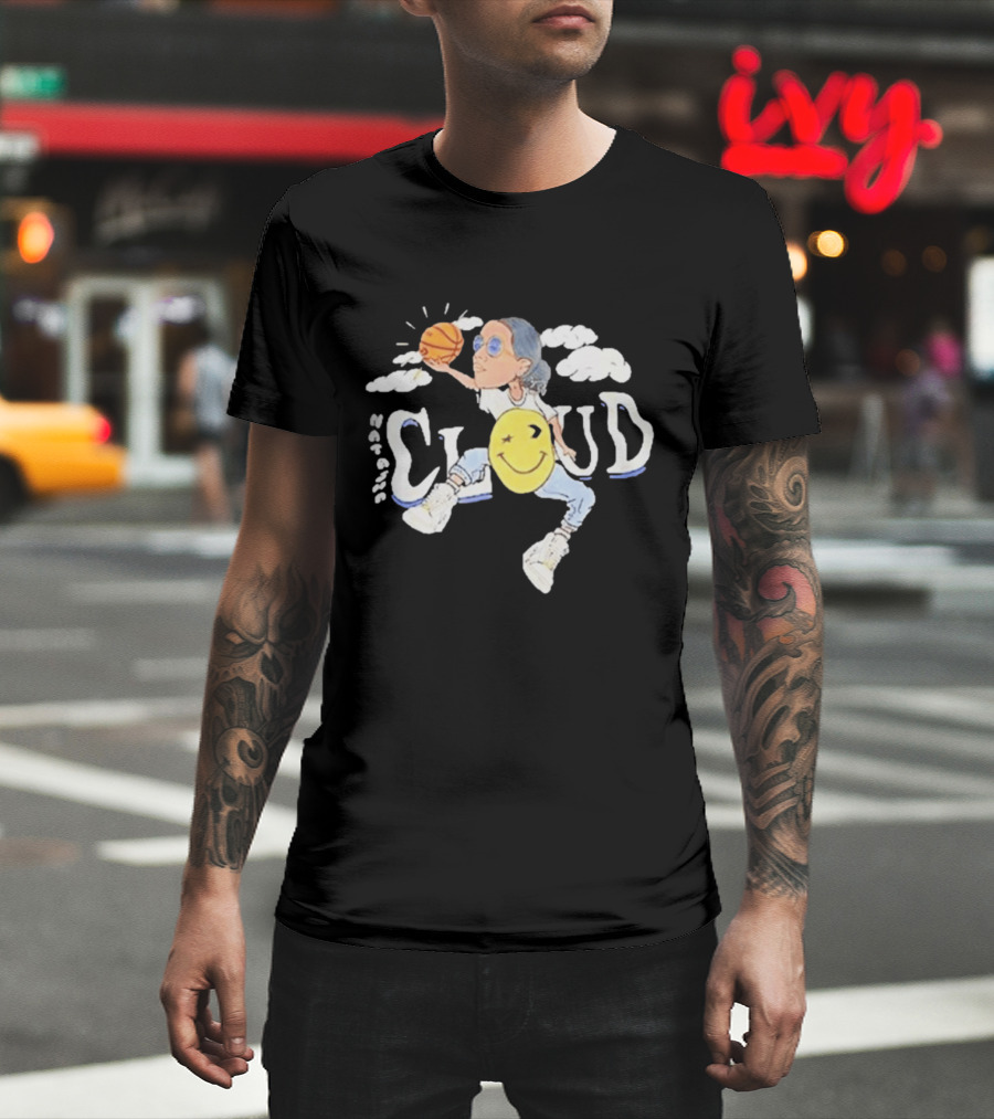 Natasha Cloud Caricature Serene Basketball Smile Clouds T-Shirt