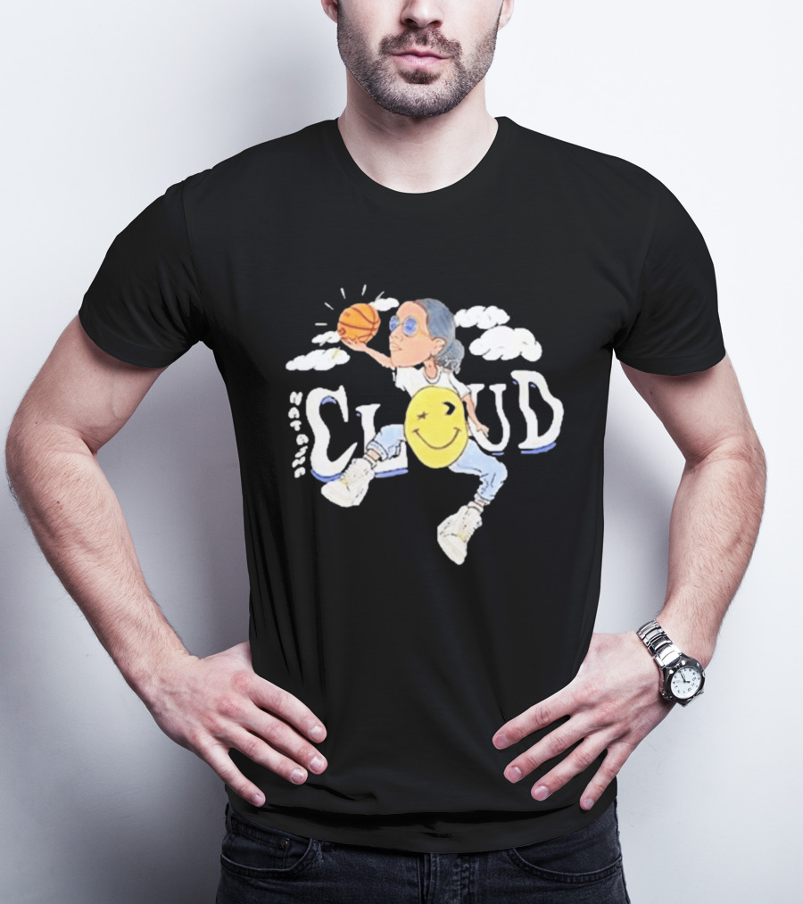 Natasha Cloud Caricature Serene Basketball Smile Clouds T-Shirt