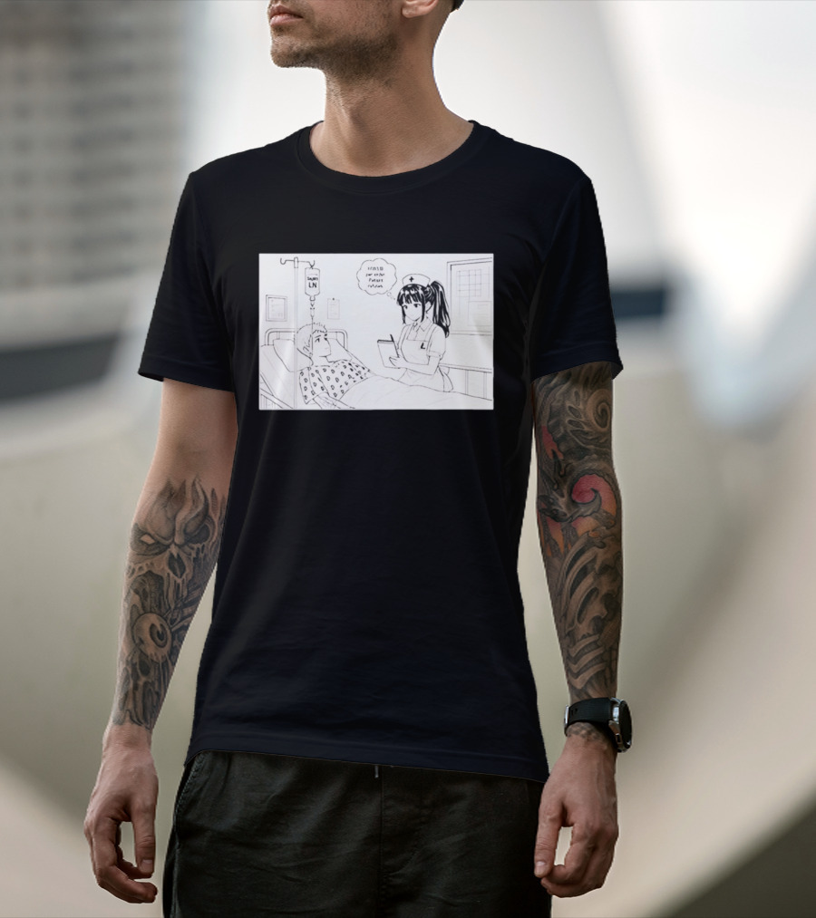 Nurse Manga Style Hospital Scene With Patient And IV Drip T-Shirt