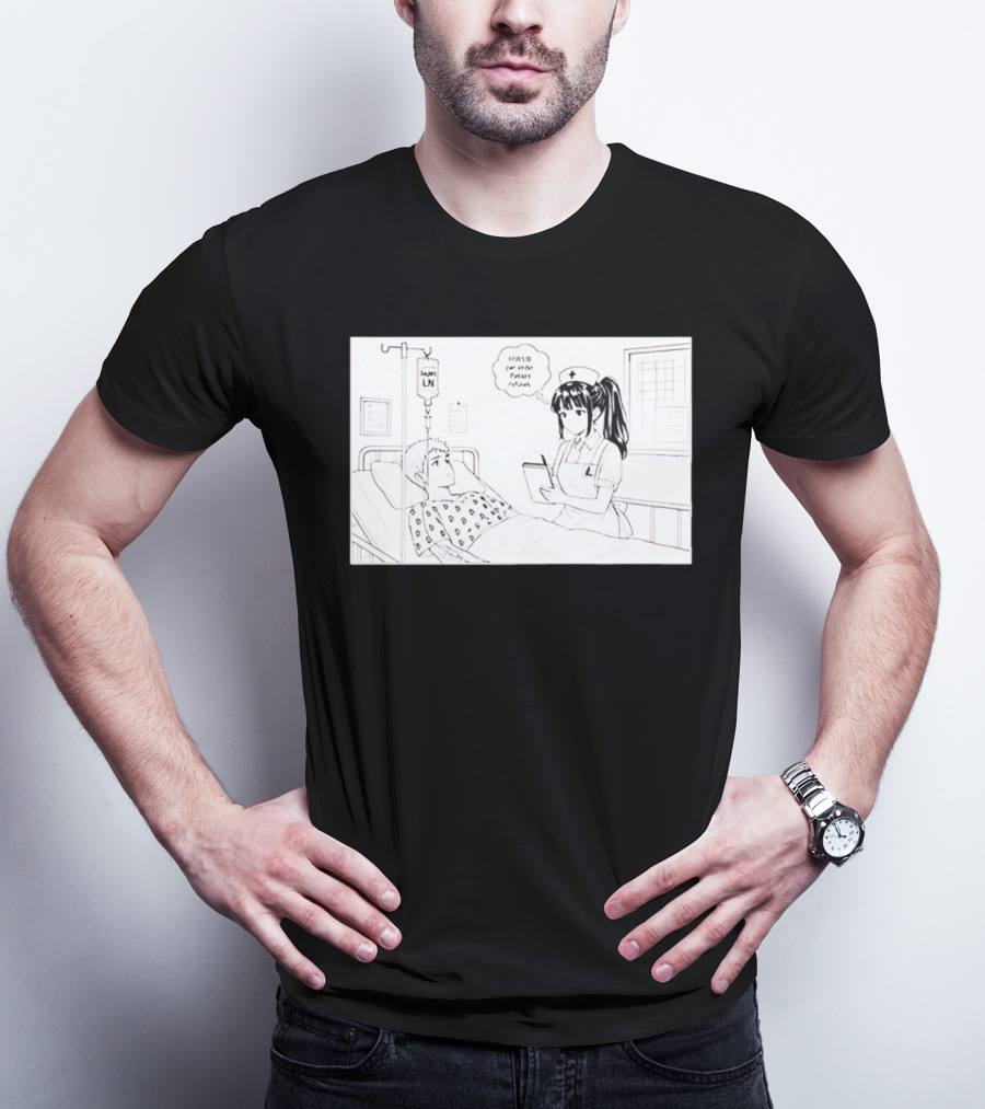 Nurse Manga Style Hospital Scene With Patient And IV Drip T-Shirt