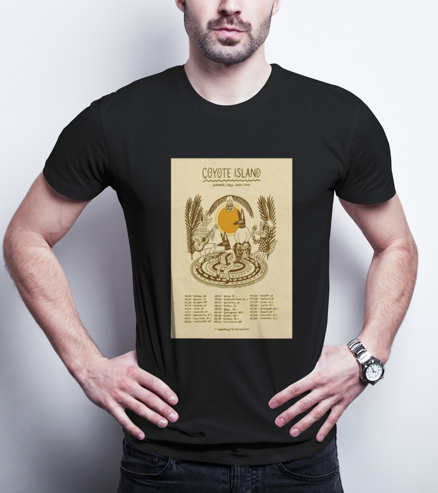 Coyote Island Summer Fall 2026 Tour Portland Boise Berkeley Petaluma T-Shirt