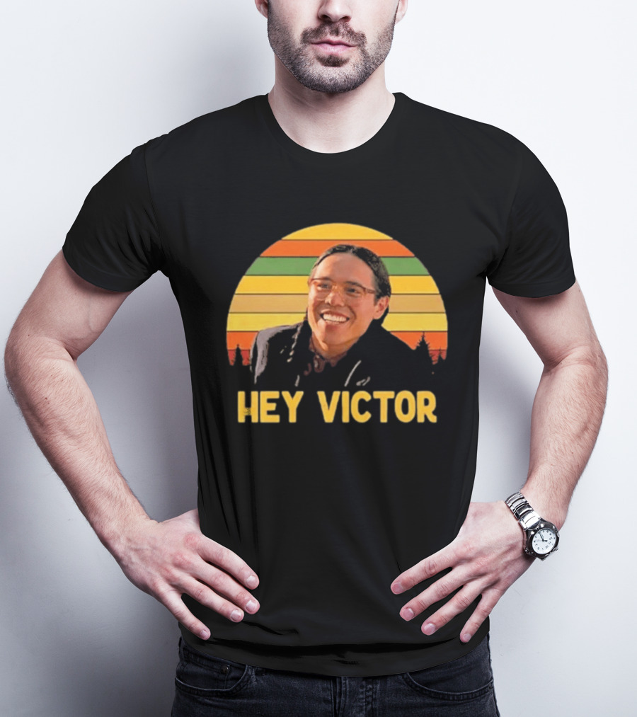 Hey Victor Thomas Builds The Fire Smoke Signals Retro Rainbow T-Shirt