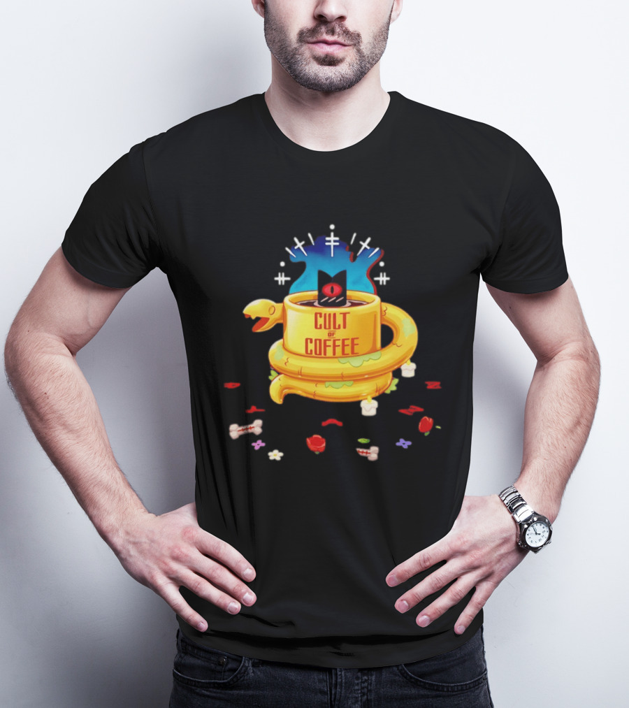 Cult Of Coffee Occult Snake Candle Witchcraft Cup T-Shirt
