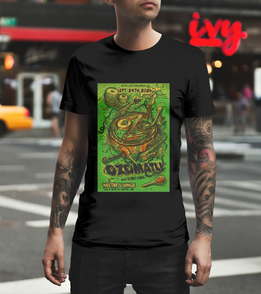 Ozomatli At Nectar Lounge Seattle With Lobo Lara September 24th 2026 T-Shirt