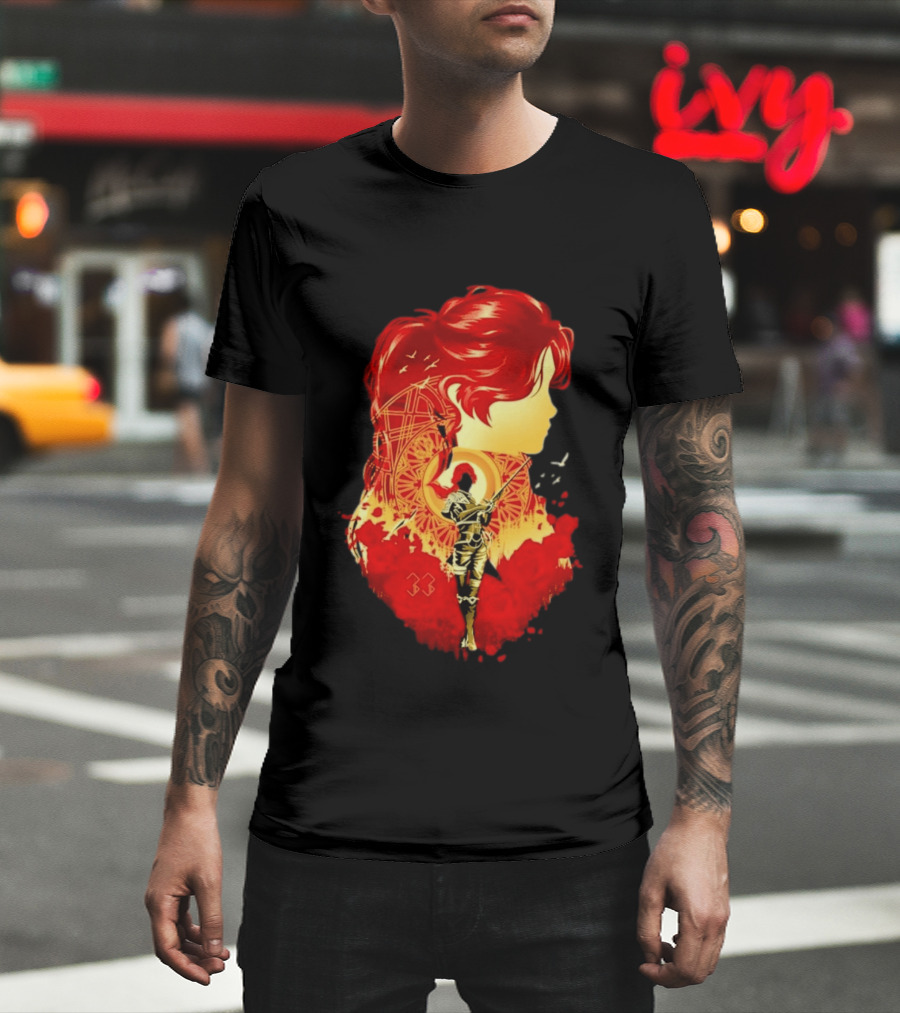 Paintress Expeditioner Red Haired Warrior Emblem 33 Discovery T-Shirt