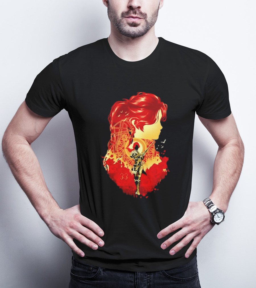 Paintress Expeditioner Red Haired Warrior Emblem 33 Discovery T-Shirt