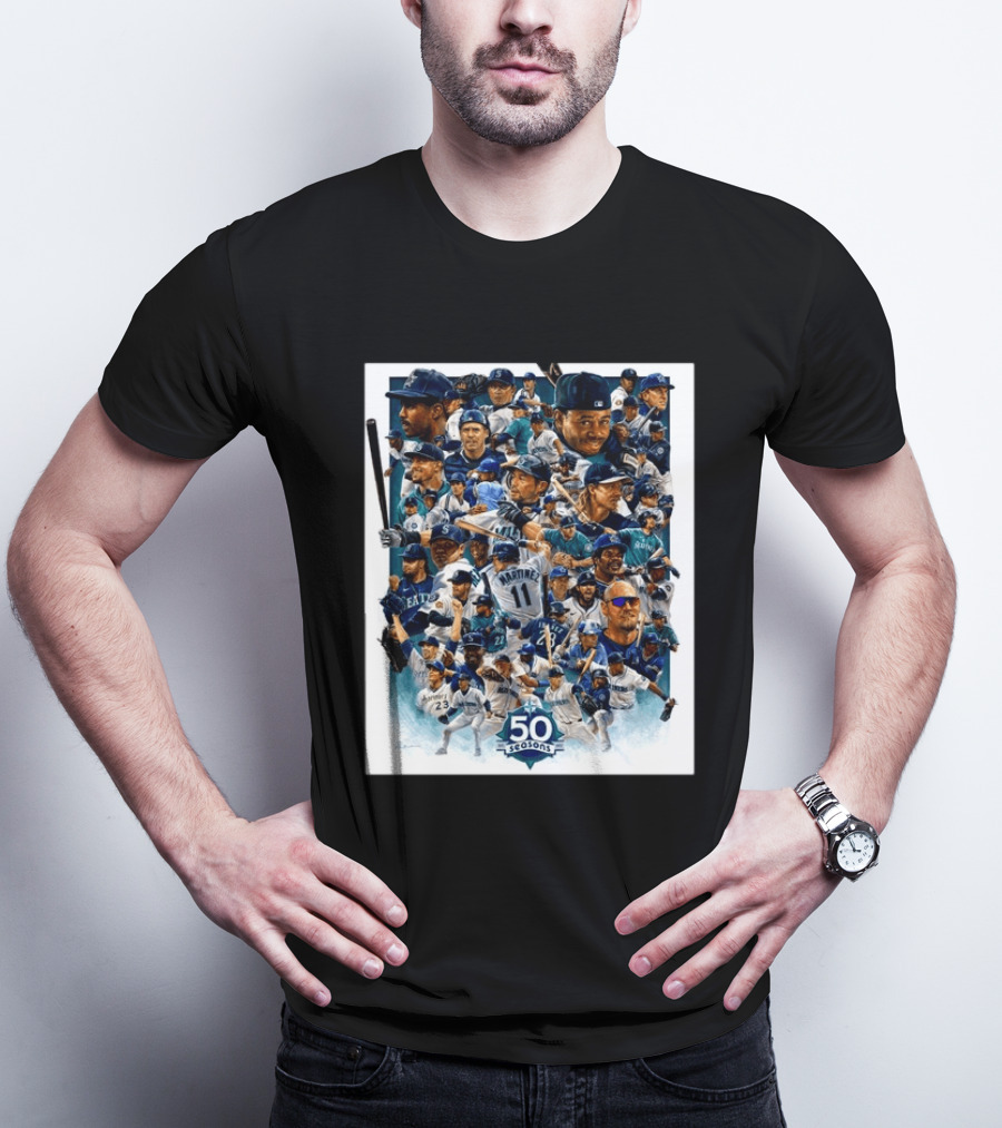 50 Seasons Presenting The Greatest Mariners Players Of All Time T-Shirt