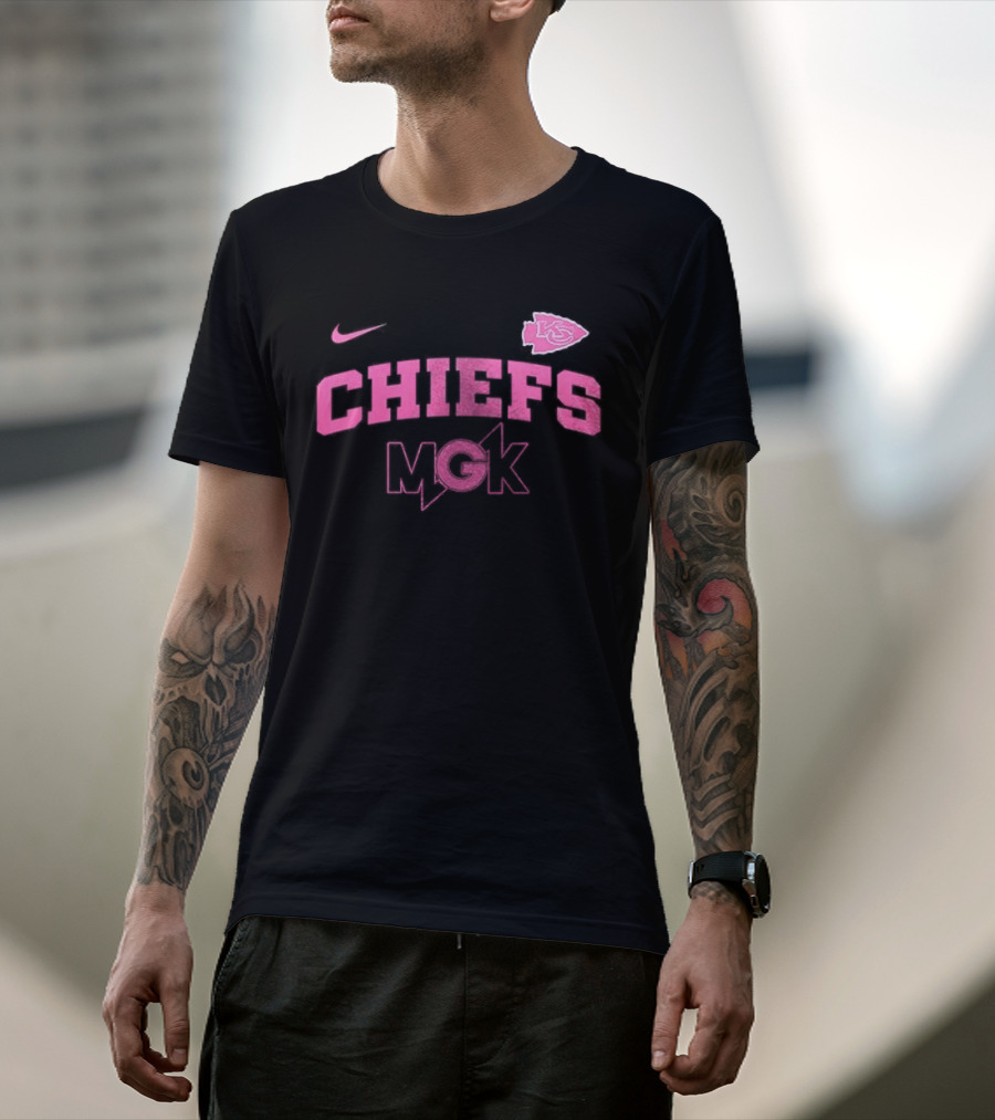Nike Kansas City Chiefs MGK Collaboration Pink T-Shirt