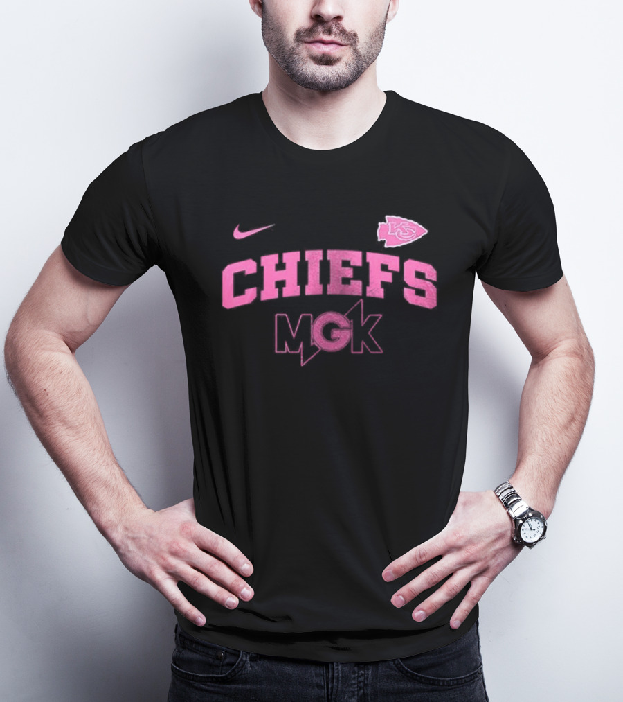 Nike Kansas City Chiefs MGK Collaboration Pink T-Shirt