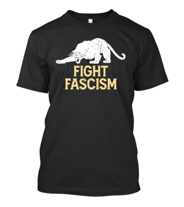 Distressed Fight Fascism Panther Anti Fascist T-Shirt